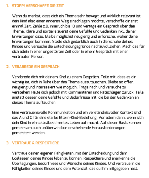 LOSLASSEN ANSTATT FALLENLASSEN Elterncoaching mit 3 Tipps